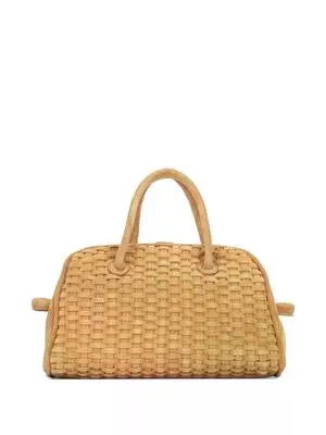 Jacquemus Woven Tote Bag With Knot Detail - Neutrals
