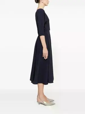 NISSA Pearl Detail Midi Dress - Blue