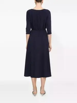 NISSA Pearl Detail Midi Dress - Blue