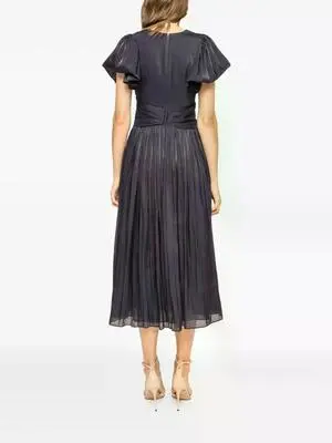 NISSA Crystal Pleated Midi Dress