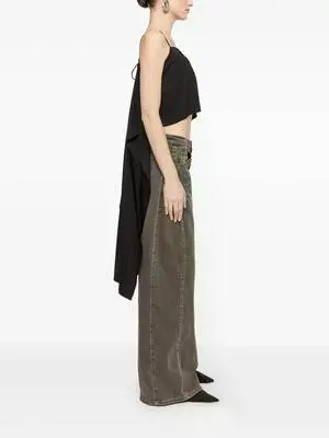 NISSA Lace-insert Crop Top