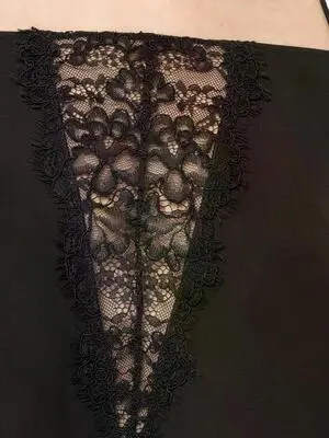 NISSA Lace-insert Crop Top