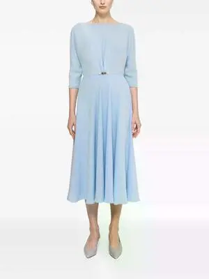 NISSA Pearl Detail Crepe Midi Dress