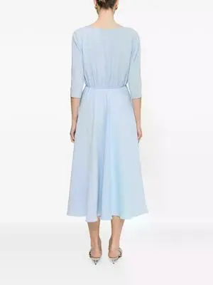 NISSA Pearl Detail Crepe Midi Dress