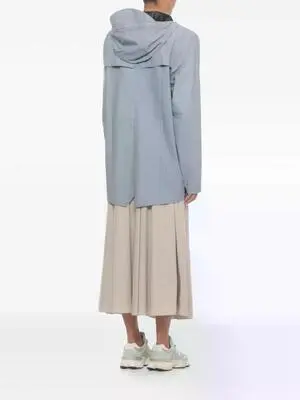 Rains Buttoned Hoodie Rain Coat - Blue