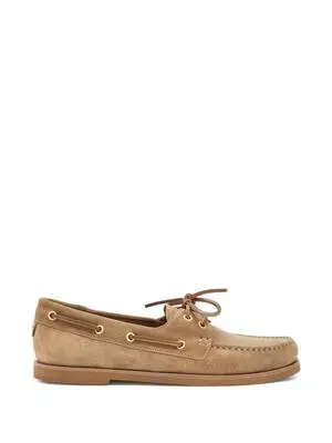 GIANVITO ROSSI Vandée Lace-up Boat Shoes - Neutrals