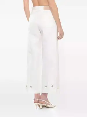 PANICALE Wide Leg Button Jeans - White