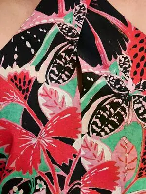 MORGAN Floral-print Halterneck Midi Dress
