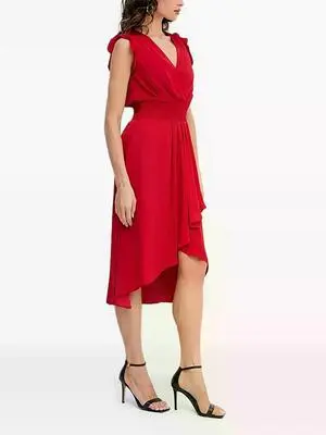 MORGAN Wally Ruffled V-neck Mini Dress