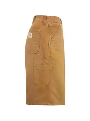 Carhartt Work In Progress Logo-patch Denim Shorts - Brown