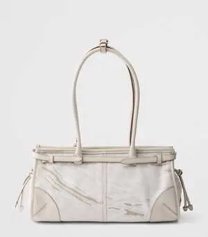 Prada Medium Linen Bonnie Shoulder Bag
