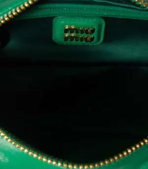 Miu Miu Nappa Leather Matelassé Arcadie Top-handle Bag - Green