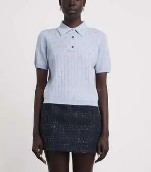 Maje Wool-blend Polo Sweater
