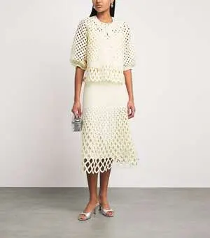 Maje Embellished Crochet Cardigan