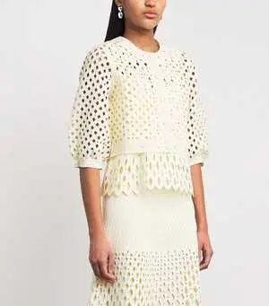 Maje Embellished Crochet Cardigan