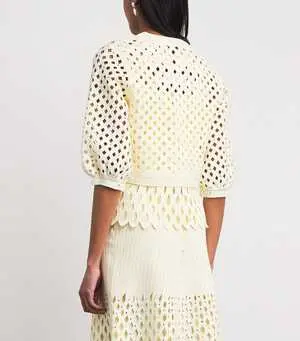 Maje Embellished Crochet Cardigan