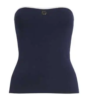 Maje Logo-plaque Bandeau Top - Blue