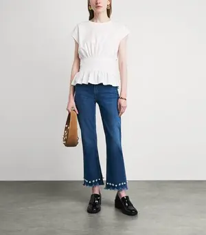 Maje Beaded High-rise Flared Jeans