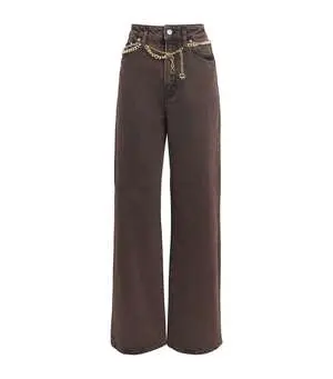 Maje Bootcut Jeans With Chain Belt