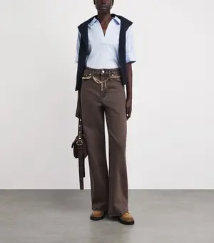 Maje Bootcut Jeans With Chain Belt