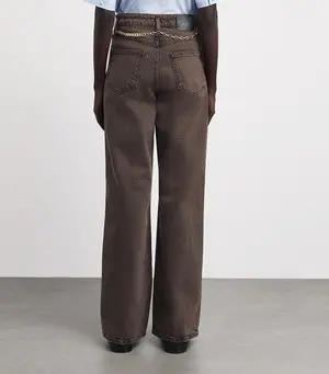 Maje Bootcut Jeans With Chain Belt