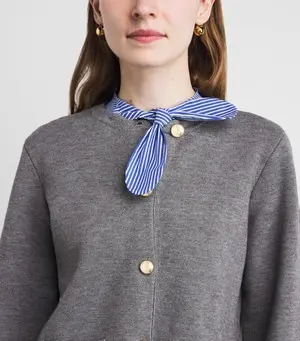 Maje Detachable Collar Cropped Cardigan