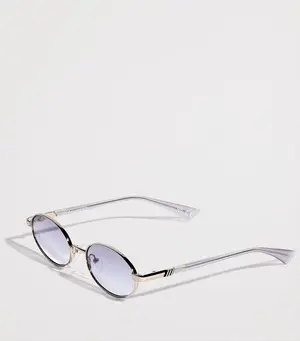 Le Specs Icicle Oval Sunglasses - Silver