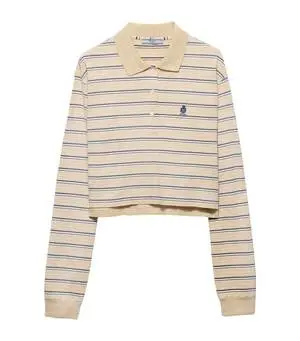 Prada Striped Cotton Piqué Polo Shirt