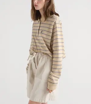 Prada Striped Cotton Piqué Polo Shirt