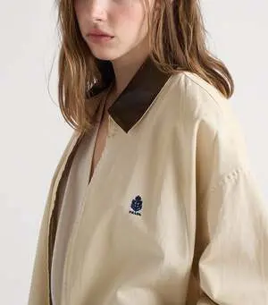 Prada Leather-trim Canvas Bomber Jacket - Neutral