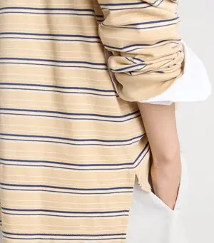 Prada Cotton Piqué Stripe Slim Long-sleeve Polo Shirt - Neutral