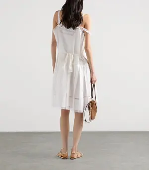 Prada Linen Embroidered Mini Dress