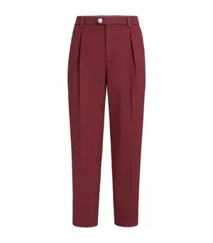 Brunello Cucinelli Stretch-cotton Pleated Trousers