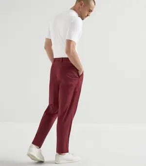 Brunello Cucinelli Stretch-cotton Pleated Trousers