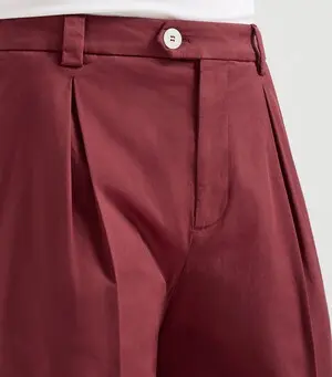 Brunello Cucinelli Stretch-cotton Pleated Trousers
