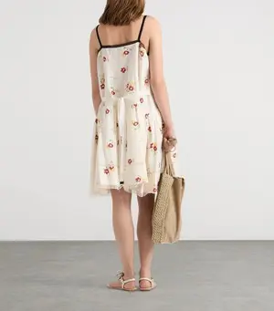 Prada Linen Floral Mini Dress