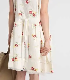 Prada Linen Floral Mini Dress