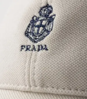 Prada Cotton Piqué Baseball Cap With Logo - Neutral