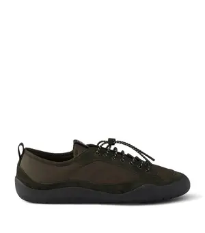 Prada Re-nylon And Suede Speedrock Sneakers - Green
