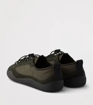 Prada Re-nylon And Suede Speedrock Sneakers - Green