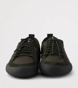 Prada Re-nylon And Suede Speedrock Sneakers - Green
