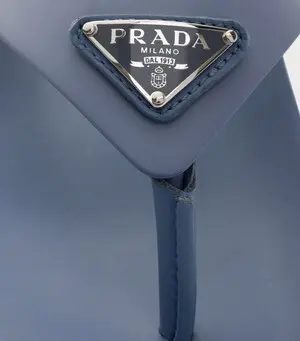 Prada Rubber Logo Thong Sandals - Blue