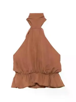 Kiki De Montparnasse Georgette Halter Top - Brown