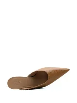 GIABORGHINI Leather Pointed Toe Mules - Brown