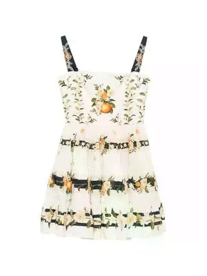 Agua Bendita Lima Valle Floral-print Mini Dress - Neutrals