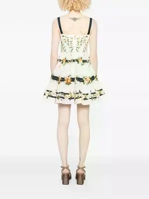 Agua Bendita Lima Valle Floral-print Mini Dress - Neutrals