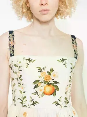 Agua Bendita Lima Valle Floral-print Mini Dress - Neutrals