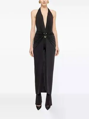 NISSA Backless Layered Jumpsuit - Black