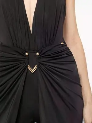 NISSA Backless Layered Jumpsuit - Black