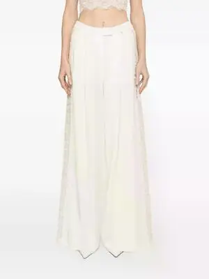 NISSA Lace Insert Wide Leg Trousers
